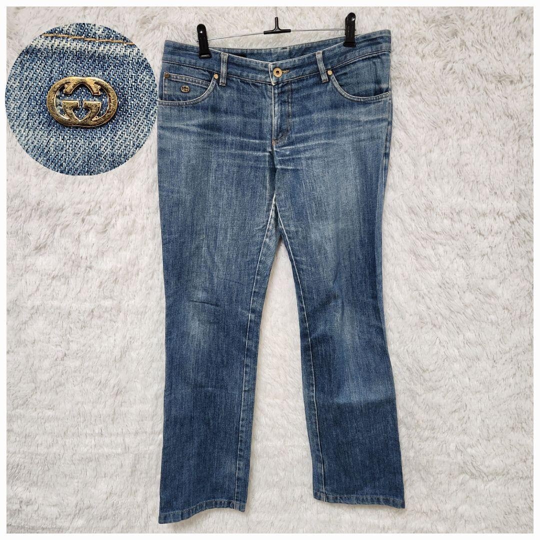 GUCCI GG Interlocking Logo Denim Pants Jeans Men Size… - Gem