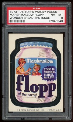 1975 Topps Wacky Packages Sticker Marshmallow Flopp Wonder Bread 3rd ...