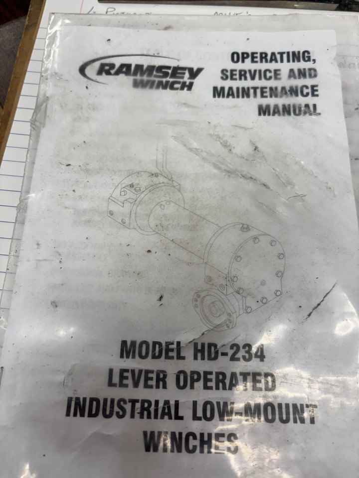 RAMSEY WINCH - MODEL HD-234R LEVER OPERATED FITS VARIOUS FLAT BED TOW ...