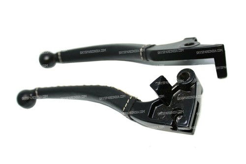 For Royal Enfield Leather covered 7/8" Handlebar Grip & Lever Set ...