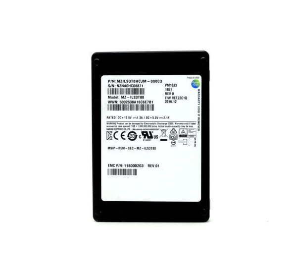 Samsung PM1633 Series 3.8TB SSD, SAS, 2.5" Internal Hard Drive (MZ ...