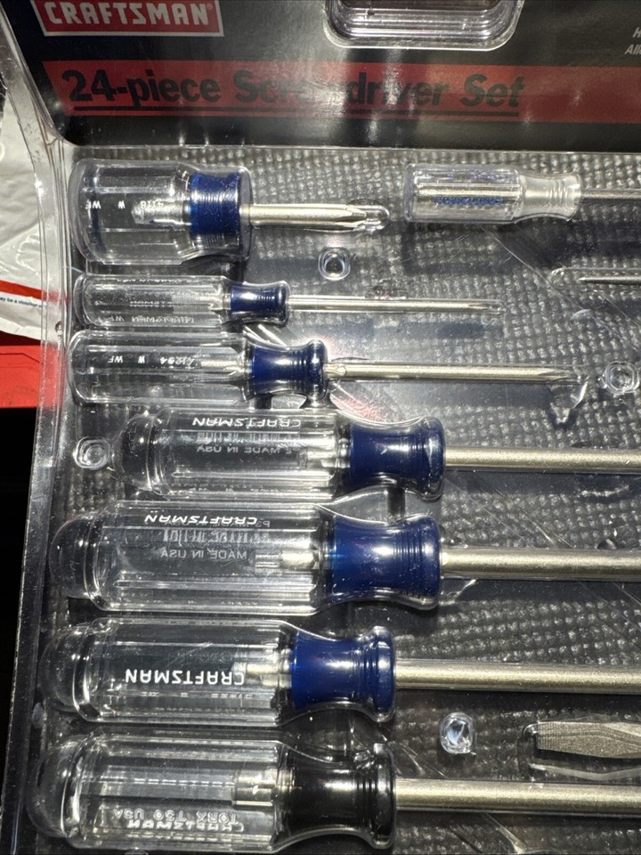 Sears Craftsman USA Nos Huge 24pc Screwdriver Set 47155 Rare Flat ...