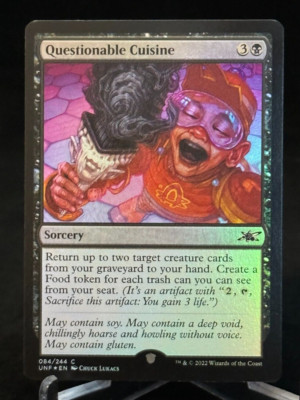 MTG Magic the Gathering UNF Unfinity Foil Questionable Cuisine - Common ...