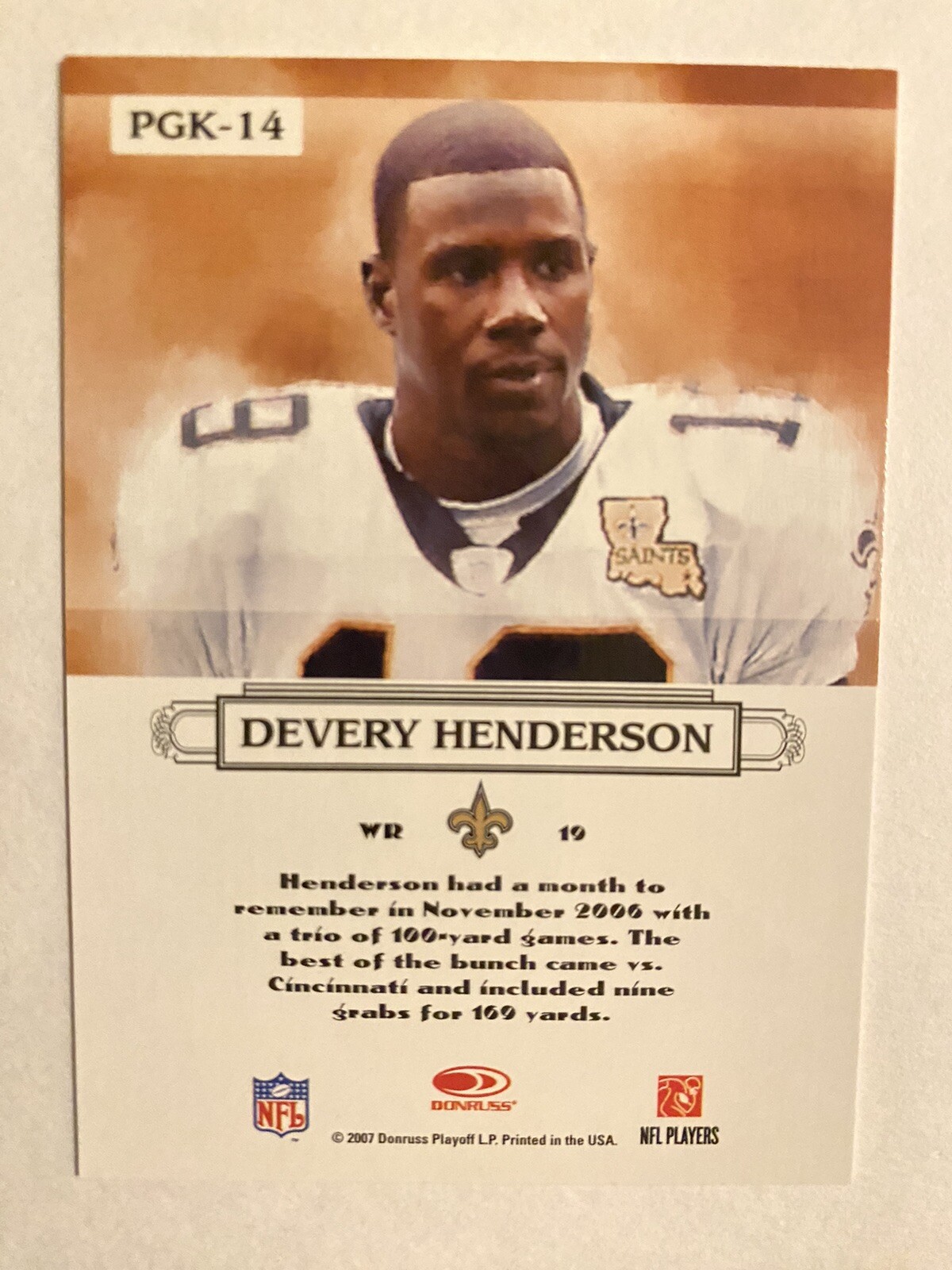 2007 Donruss Threads - Pro Gridiron Kings #PGK-14 Devery Henderson for ...