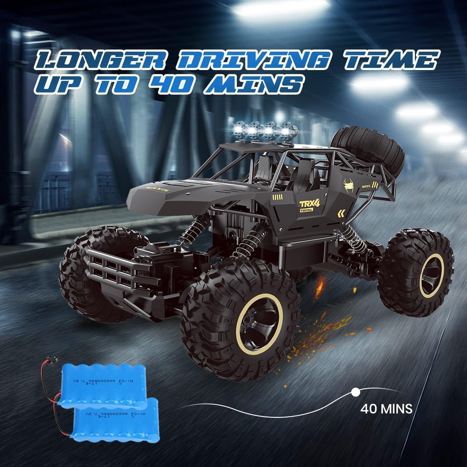 2 BATTERIES 4WD 1:12 Large RC Car Off Road Truck Remote Control Cars ...