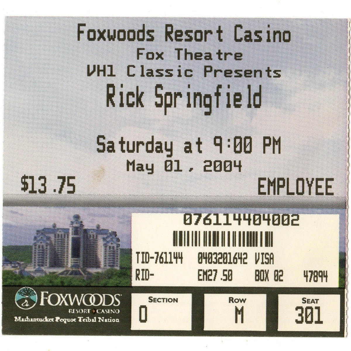 Rick Springfield Tickets in Mashantucket (Premier Theater at Foxwoods🐼 ...