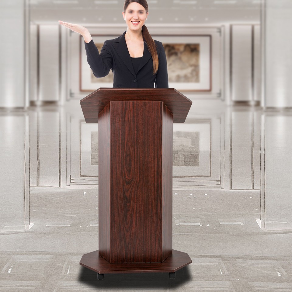 46" Woood Podium Conference Pulpit Podium Speech Church Lectern Stand ...