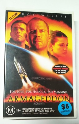 "ARMAGEDDON" "BRUCE WILLIS" "BEN AFFLECK" SCI-FI/THRILLER/ACTION VHS ...