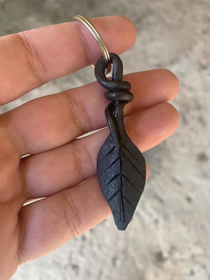 Hand Forged Leaf Key Chain | eBay