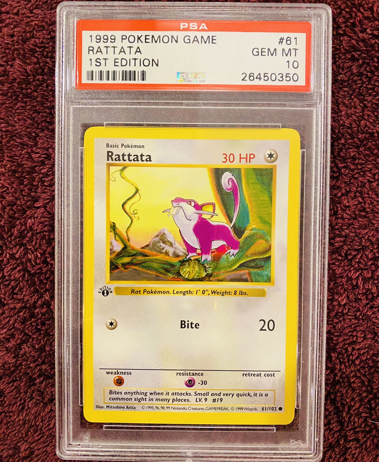 1999 Pokemon Rattata 1st ed base Psa 10 61/102 | eBay