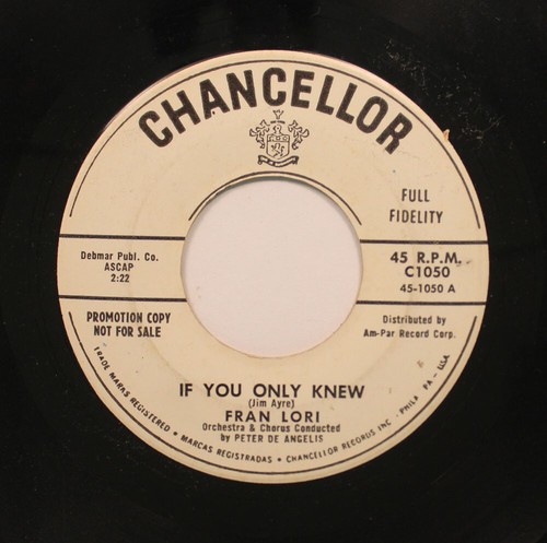 Fran Lori - 45 - If You Only Knew / Will I Always Be Your Sweetheart ...