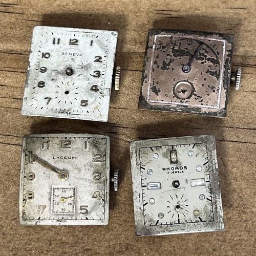 VINTAGE SET OF 4 Swiss Watch Movements - HELBROS, RHOADS 17J, GENEVA ...
