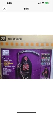 NEW 12ft Giant Animated Levitating Reaper Skeleton Home Depot 7 Color ...