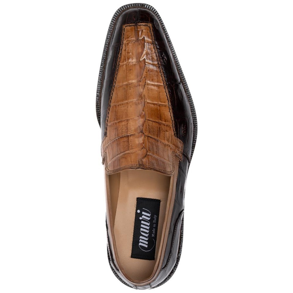 Mauri Men's Baby Crocodile & Hornback Skin Brandy OREFICI Loafer (USA ...