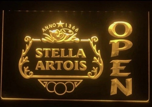Stella Artois Open. Neon Light LED Decor. Size 30 x 20 Cm Yellow Neon ...