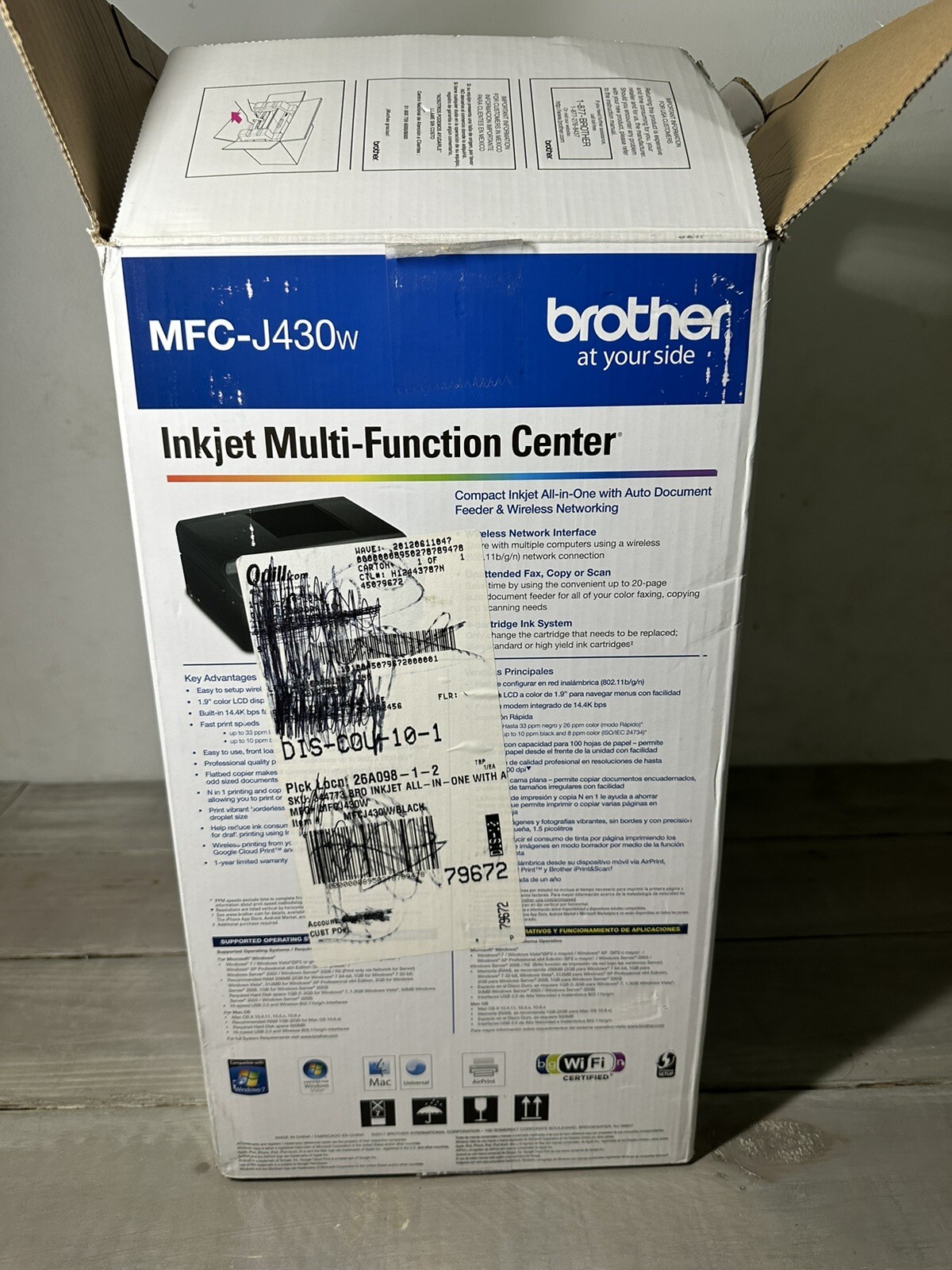 Brother MFC-J430W All-In-One Inkjet Printer Wifi Scanner Fax - PARTS ...