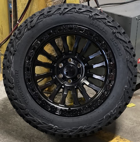 20x10 Fuel Rincon Black Wheels 33" Baja Boss AT Tires 8x6.5 Dodge Ram ...