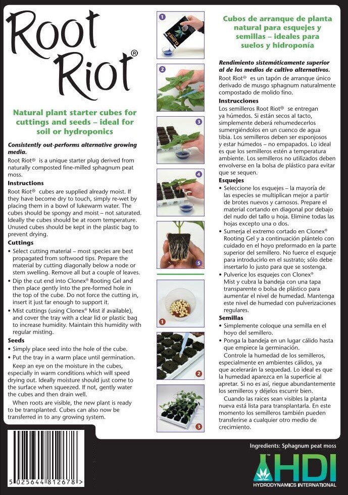 Root Riot Replacement Cubes - Organic Seed Moistened Starter Plugs ...