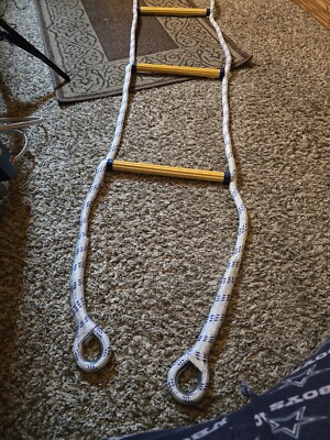 ISOP Emergency Fire Escape Ladder 2-4 Storey Rope Ladder with Hooks ...