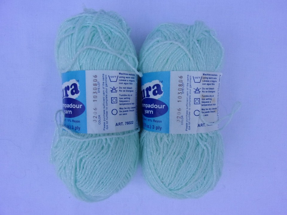 mint green Softura pompadour baby Susan Bates light pastel yarn | eBay
