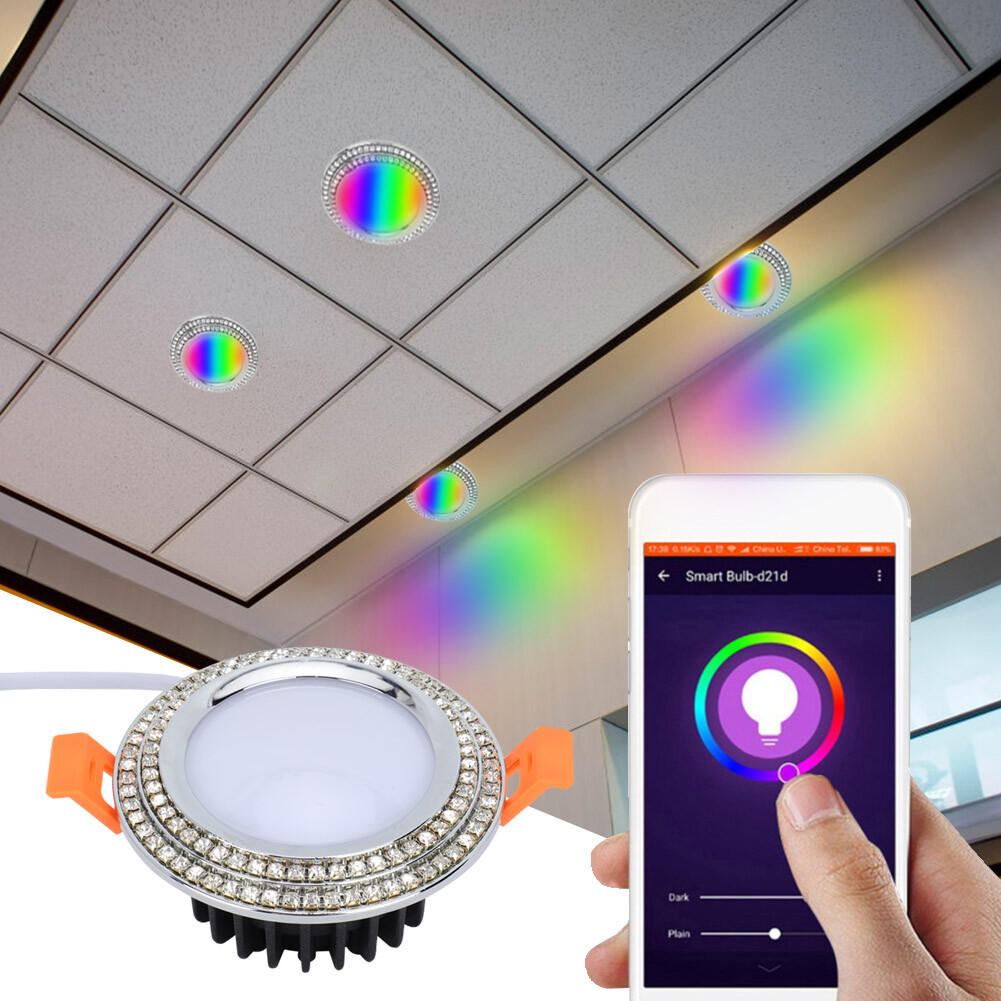 Rgb Led Ceiling Lamp Silver RGB CW 7W LED Smart Multi-color Ceiling ...
