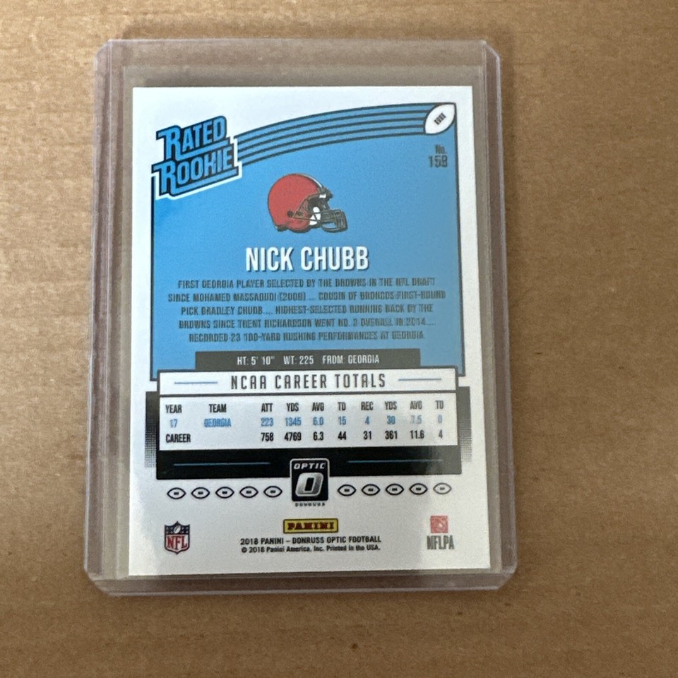 2018 Panini Donruss Optic Nick Chubb Rated Rookie RC Browns #158 | eBay