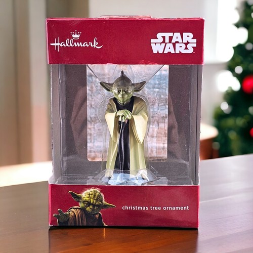 Hallmark Christmas Tree Ornament Star Wars Yoda with Staff Collectible ...