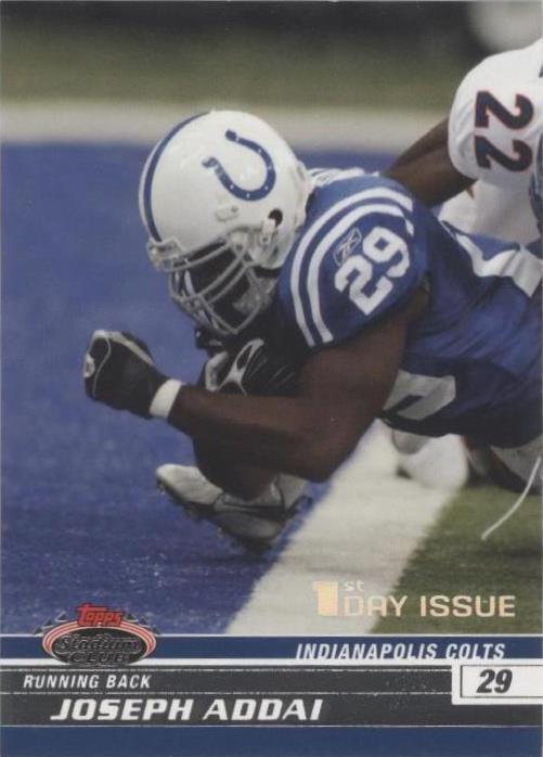 2008 Topps Stadium Club - Joseph Addai #19 1st Day Issue /1499 for sale ...