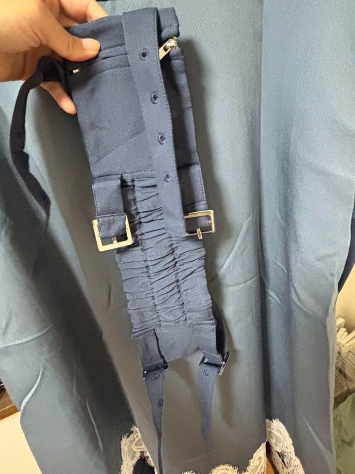 Ado x HARE Lace Color Scheme Dress Free size Navy Blue Rose Limited NEW ...