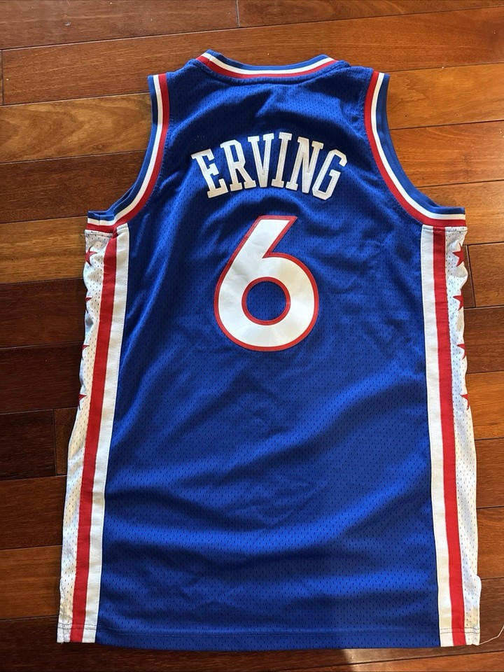 Julius Erving Philadelphia 76ers Size Medium NBA Hardwood Classic ...