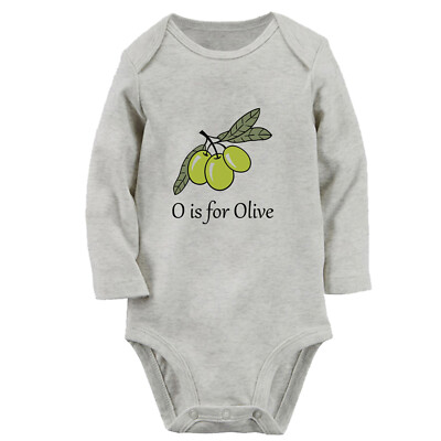 O is for Olive Funny Romper Newborn Baby Bodysuits Infant Long One ...