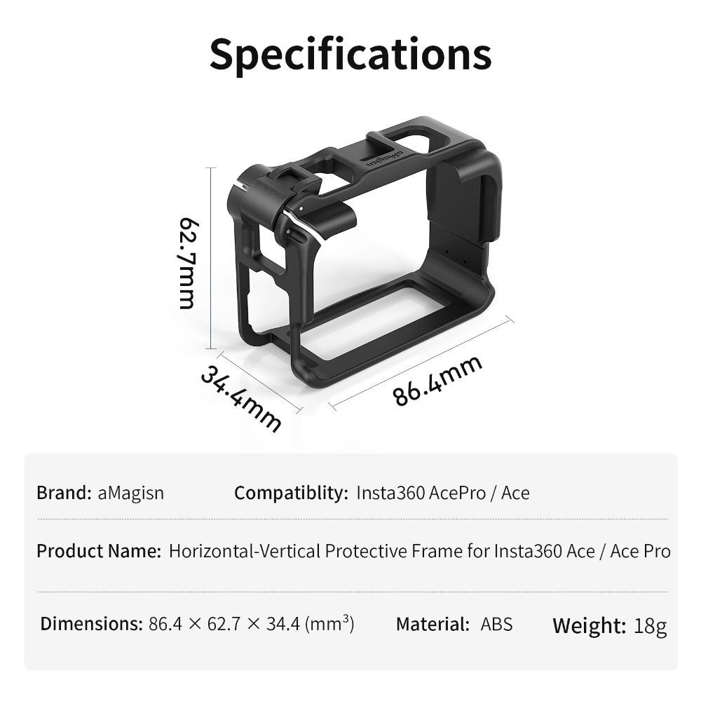 ABS Cage Case Protection Housing Shell for Insta360 Ace/Ace Pro ...