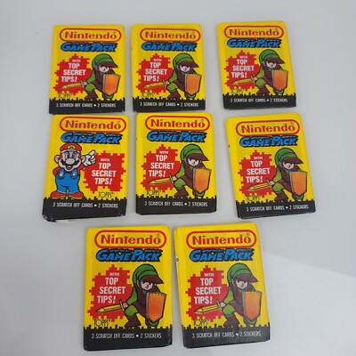 Eight (8) Pack Lot - 1989 Topps Nintendo Game Packs Vintage Card MARIO ...