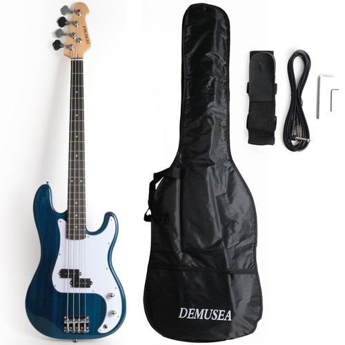 Trans blue color electric 4 strings P bass phoenix body maple neck ...