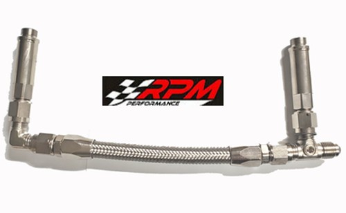 -6 AN 6AN Barry Grant Demon Fuel Line Braided 4150 Dual Feed Carb ...