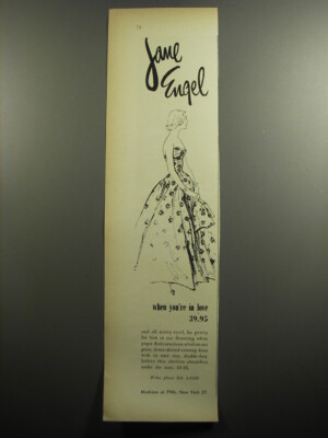 1951 Jane Engel Dress Ad - When you're in love | eBay