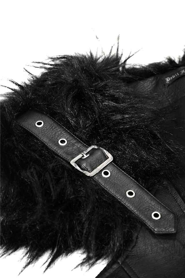 Personalized Men's Punk Rock Fur Collar Vest Fashion Gorgeous Party Pu ...