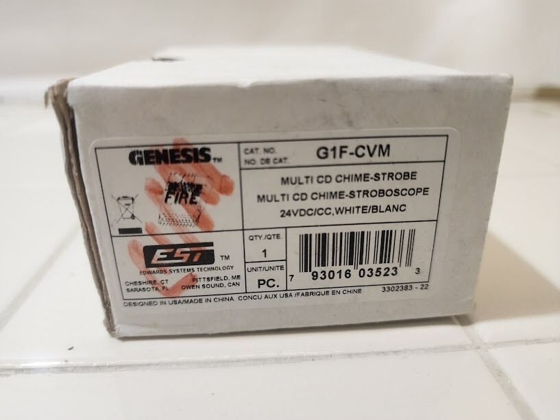 Edwards Systems Technology EST Genesis G1F-CVM Multi CD Chime-Strobe ...
