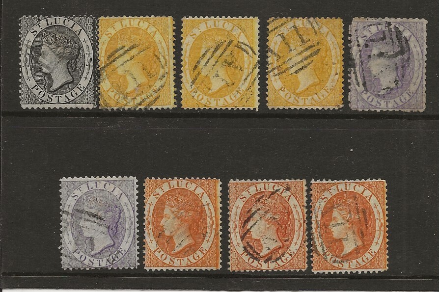 ST LUCIA SEL.OF USED FROM 1876 PERF 14 WATERMARK CROWN CC SET GOOD/FINE ...