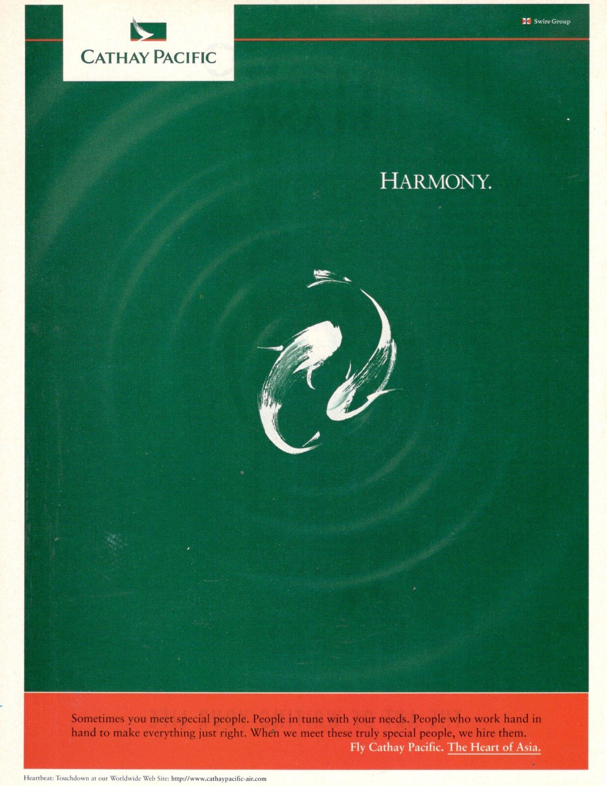 Cathay Pacific Airlines Hong Kong Werbung 1998 Original 1 Seite Harmony ...