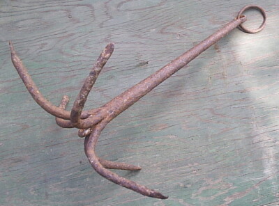 Antique Cast Iron Body Recovery Snagging Drag Dragging Hook Weird ...