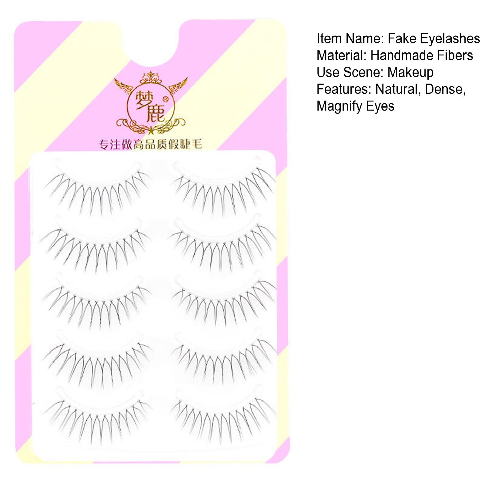 1 Set Artificial Eyelashes Realistic Magnify Eyes V-shaped Black False ...