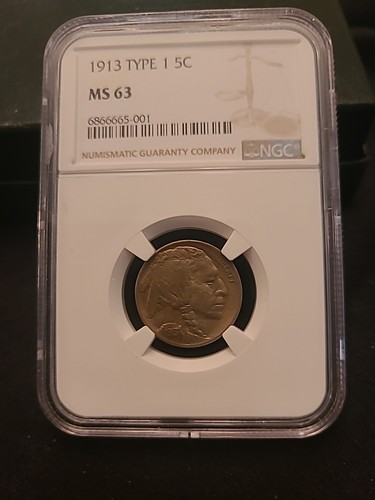 1913 P Type 1 Buffalo Nickel NGC MS63 Nice Coin | eBay