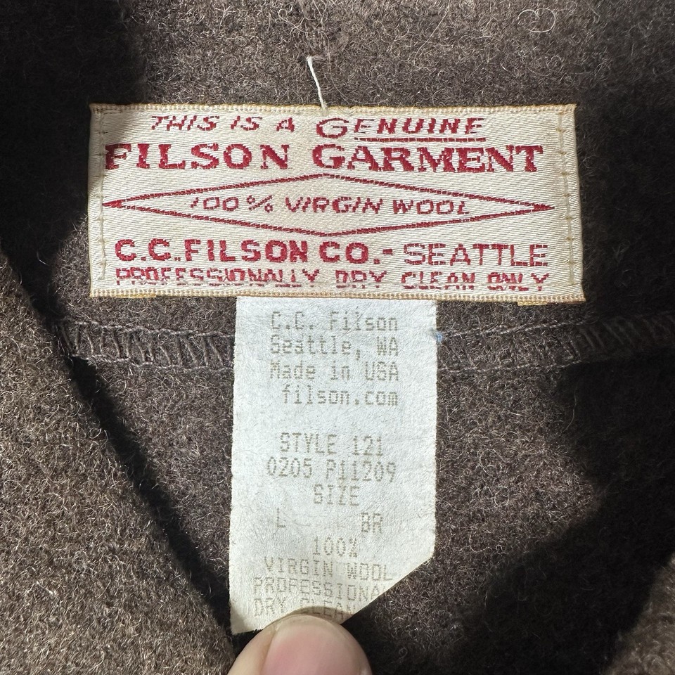 Filson Vest Brown Wool Style 121 Seattle CC Filson Garment Zip Mens ...
