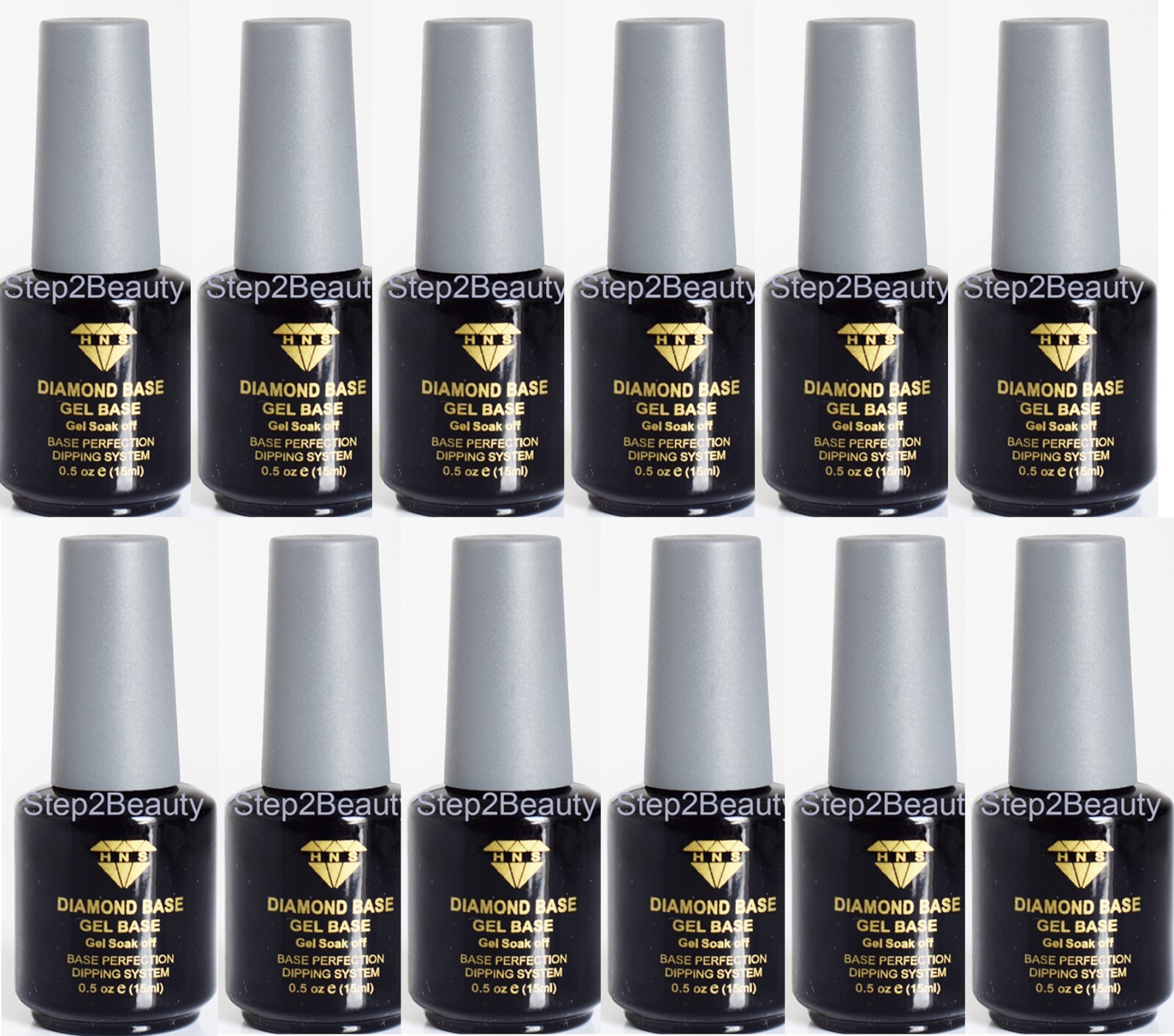 HNS Diamond Soak Off Gel Diamond Base Dip Base Gel 0.5 FL Oz (Pack of ...