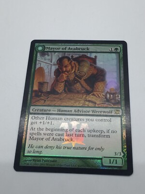 MTG Mayor Of Avabrock Foil Alt/Art Innastrad Prom Humans Green M/NM ...