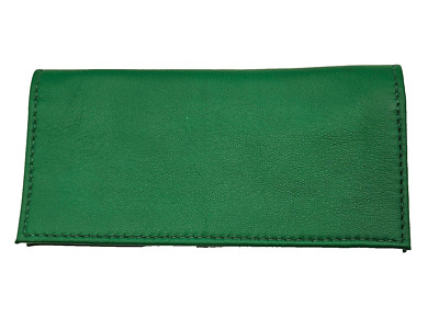 Green Genuine Leather Checkbook Cover - USA | eBay