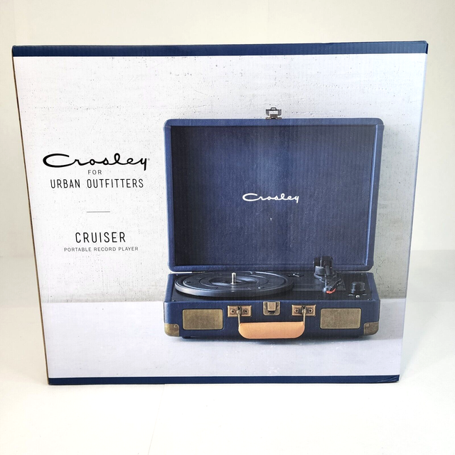 CROSLEY Model CR8005U-DB1 Dark Blue Portable Record Player w/ Power ...