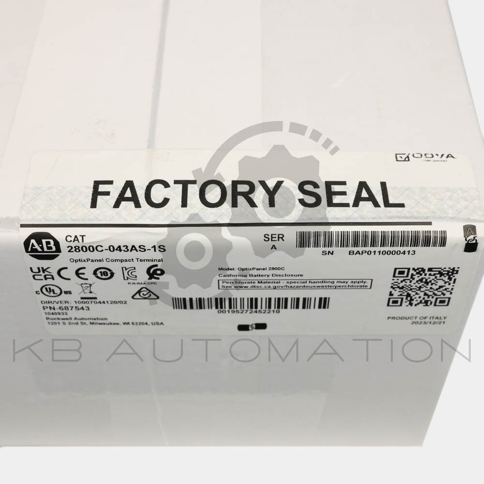 2800C-043AS-1S Allen-Bradley OptixPanel 2800 Compact Terminal, 4.3 ...