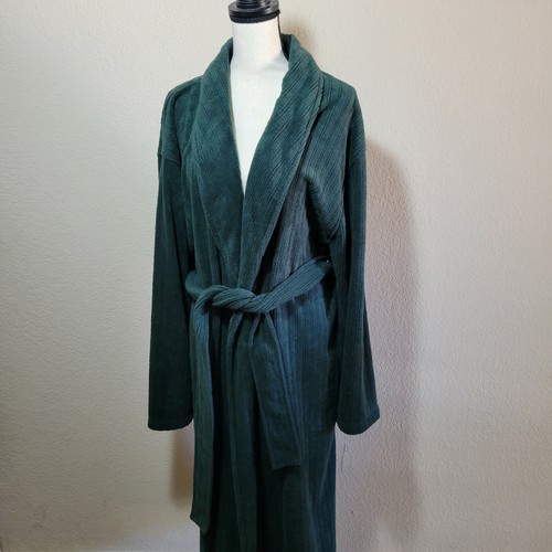 Charter Club Mens Robe One Size Forest Green Long Sleepwear Terrycloth ...
